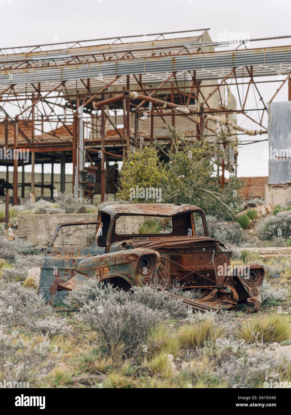 Destroyed car in front of abandoned Swift factory, The Swift ...