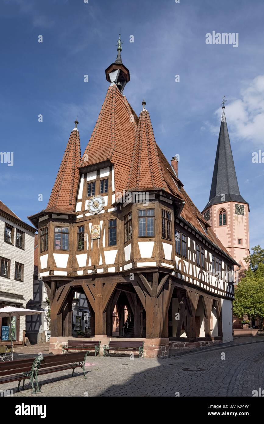 Old town hall, late medieval half-timbered building with oriels ...