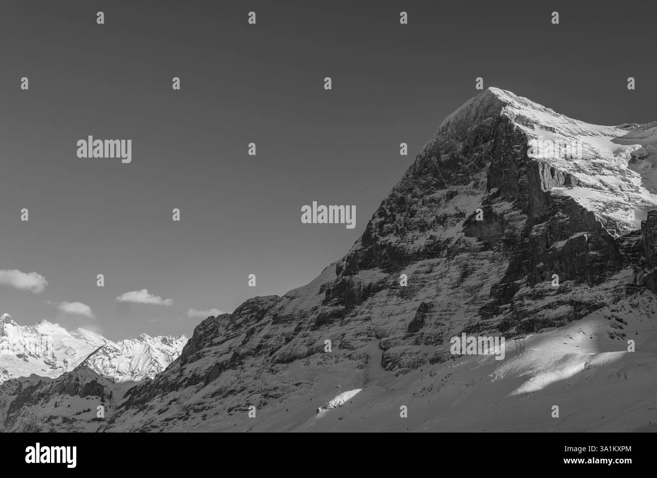 SNAwcapped Mountain Peak Eiger NArth Face at 3970 Meter High in a Sunny ...