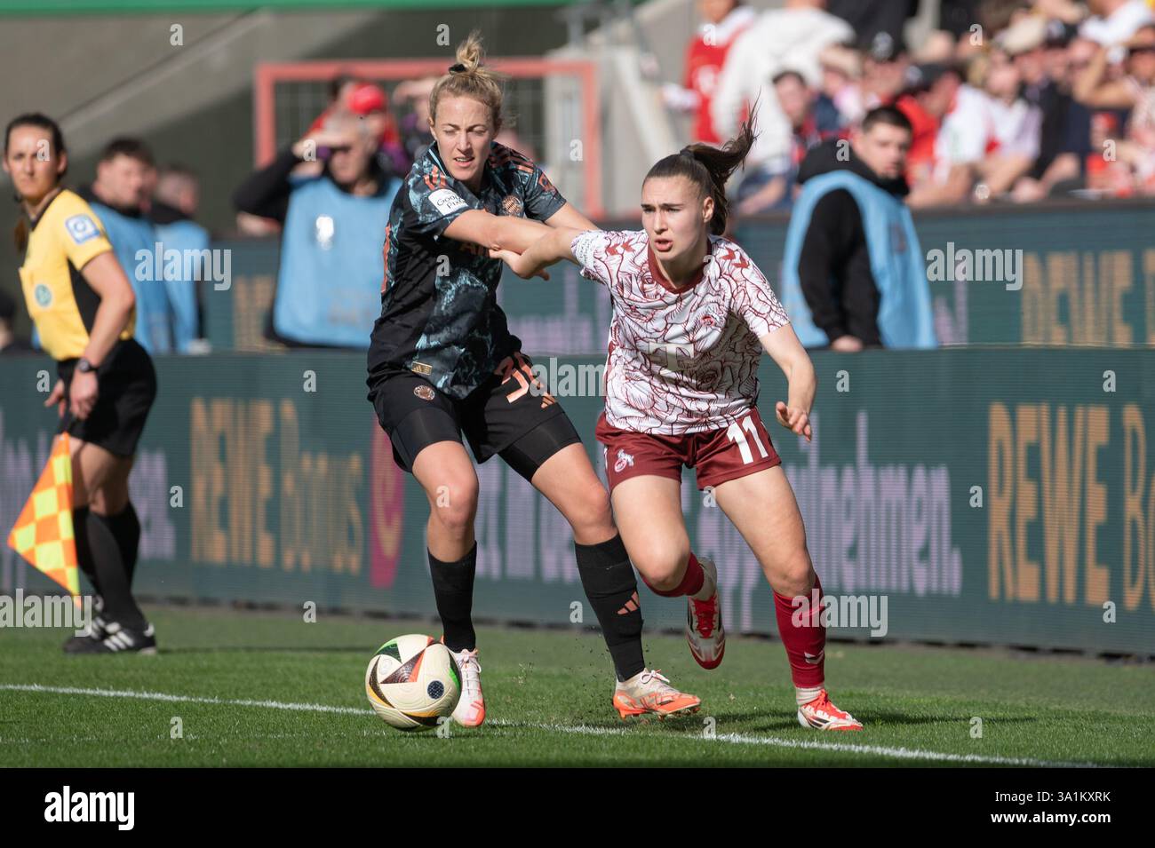 Cologne, Germany, March 09, 2025: Alena Bienz (11 1. FC Köln) and ...