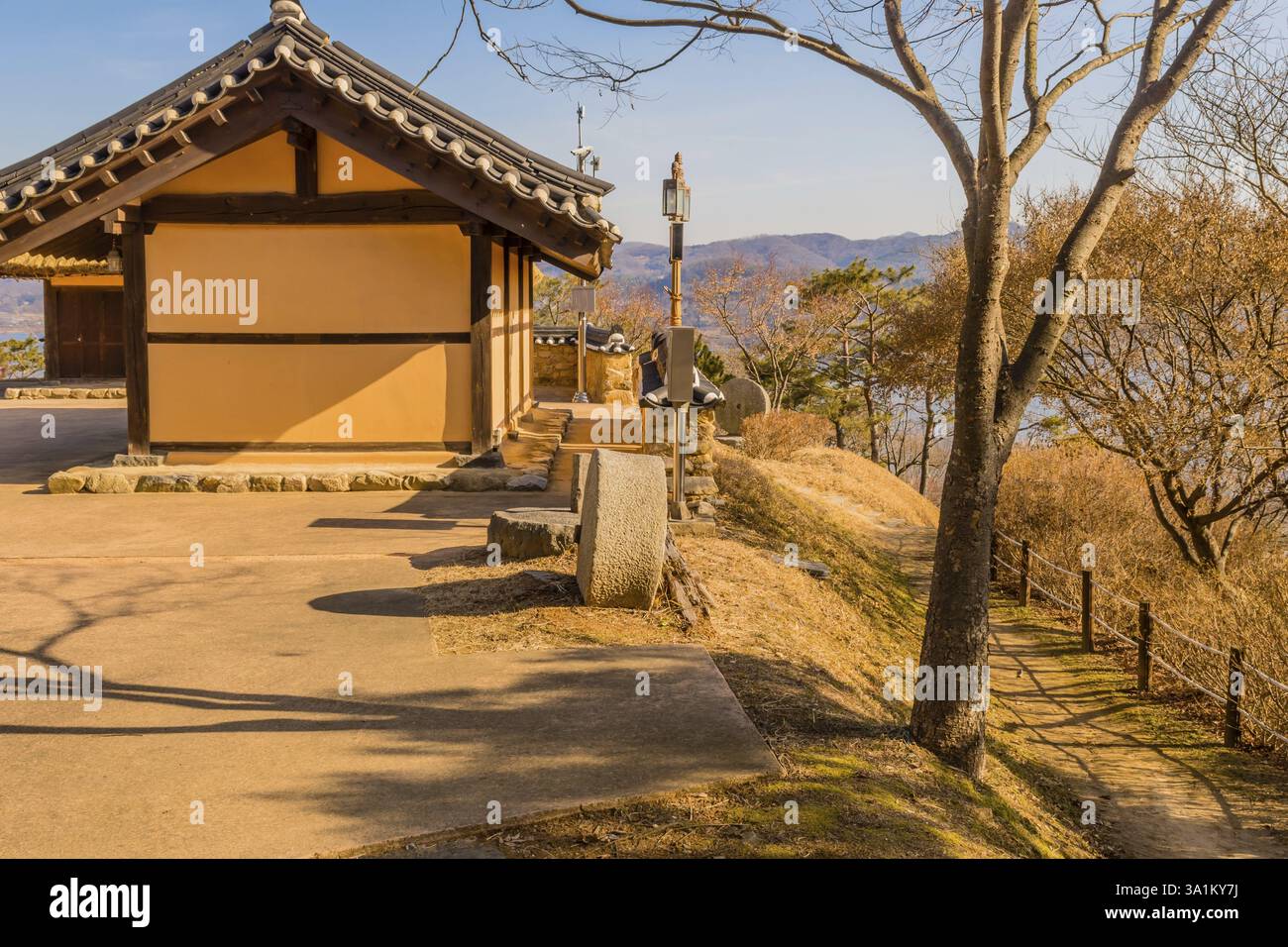 Daejeon, South Korea, January 16, 2020: Side view of traditional Korean ...