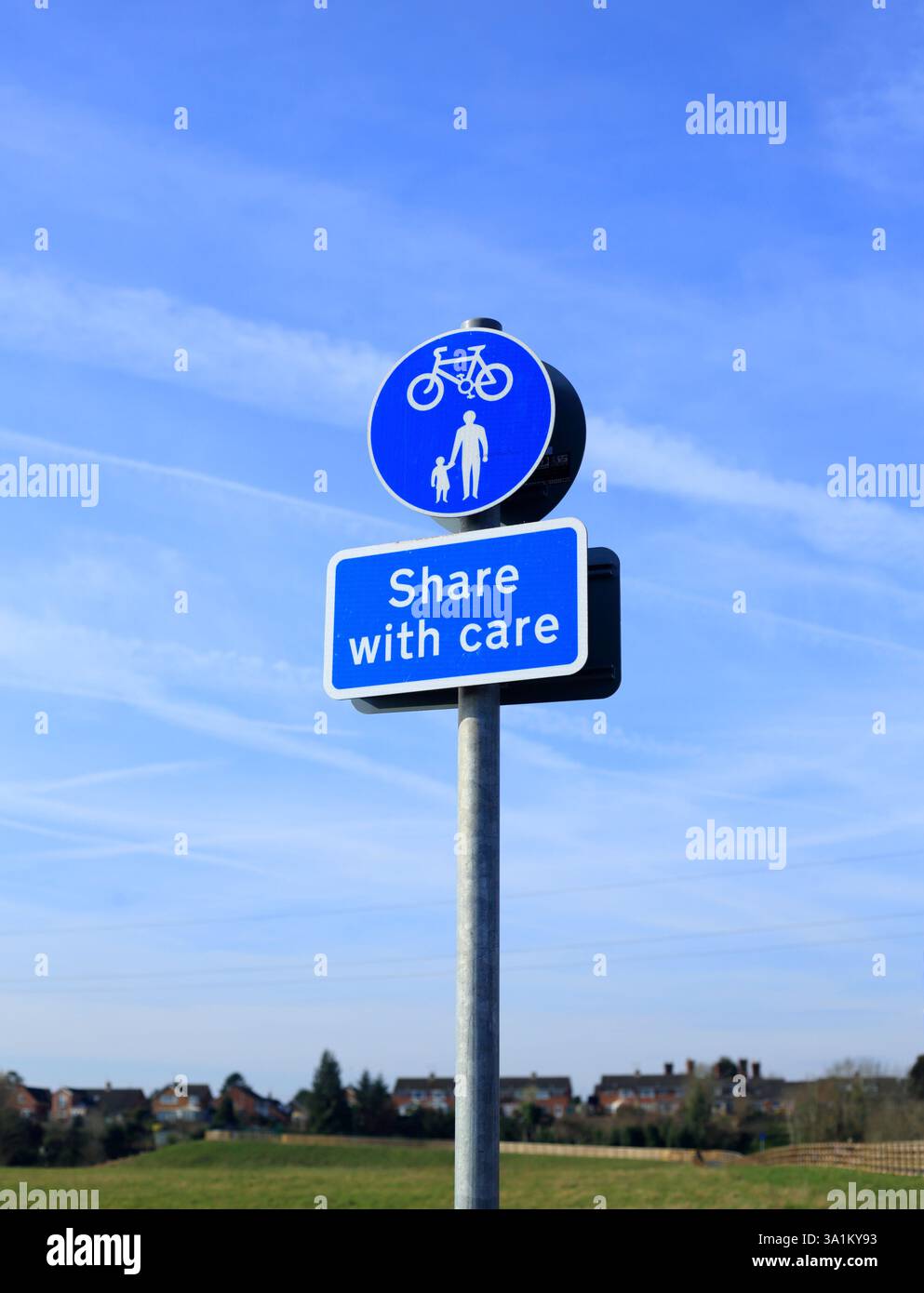 Share with care sign on a shared footpath, cycleway Stock Photo - Alamy