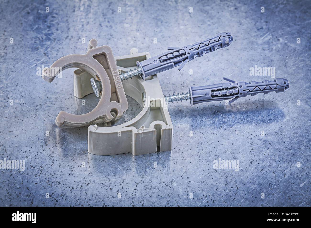 Pipe sockets on metallic background construction concept Stock Photo ...