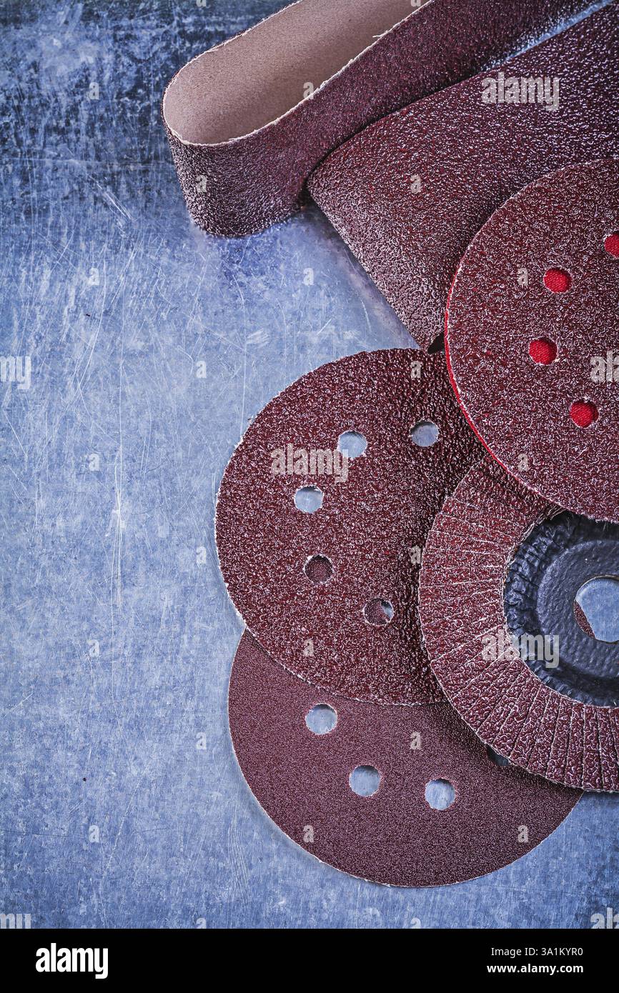 Polishing paper sanding discs abrasive flap wheels on metallic ...