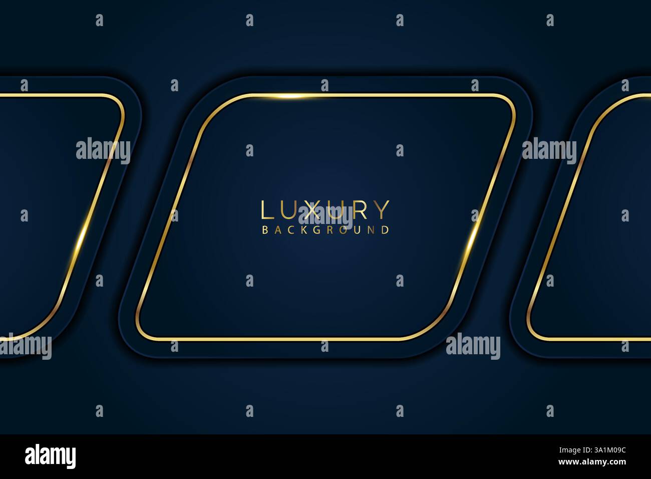 Luxury Golden lined dark blue diagonal box with blue color background ...