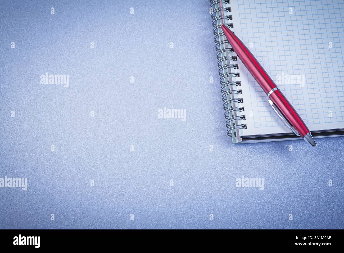 Red ball-point pen NAtepad office concept Stock Photo - Alamy