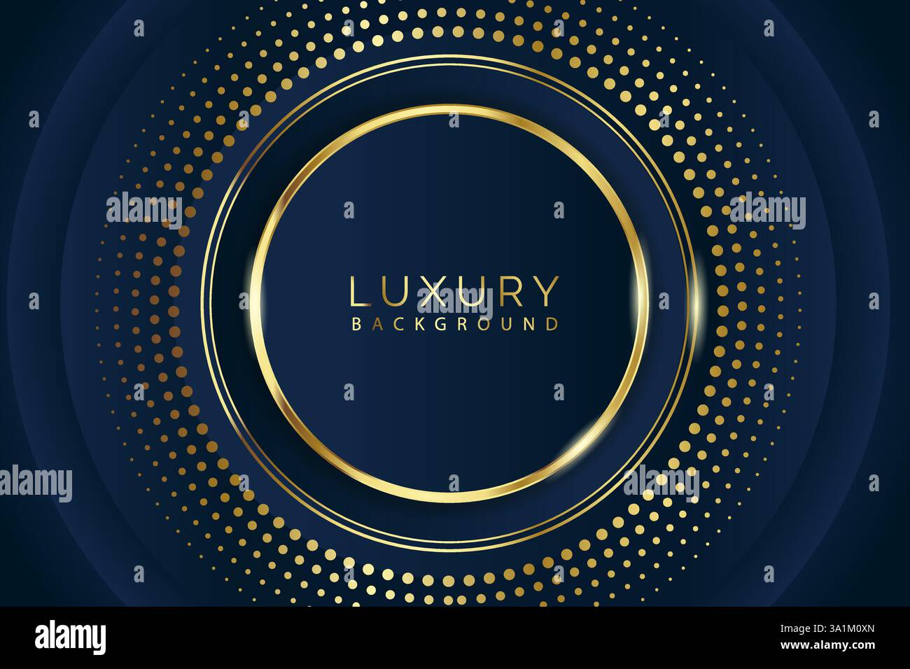 Luxury Golden lines with golden dots on dark blue shaded color ...