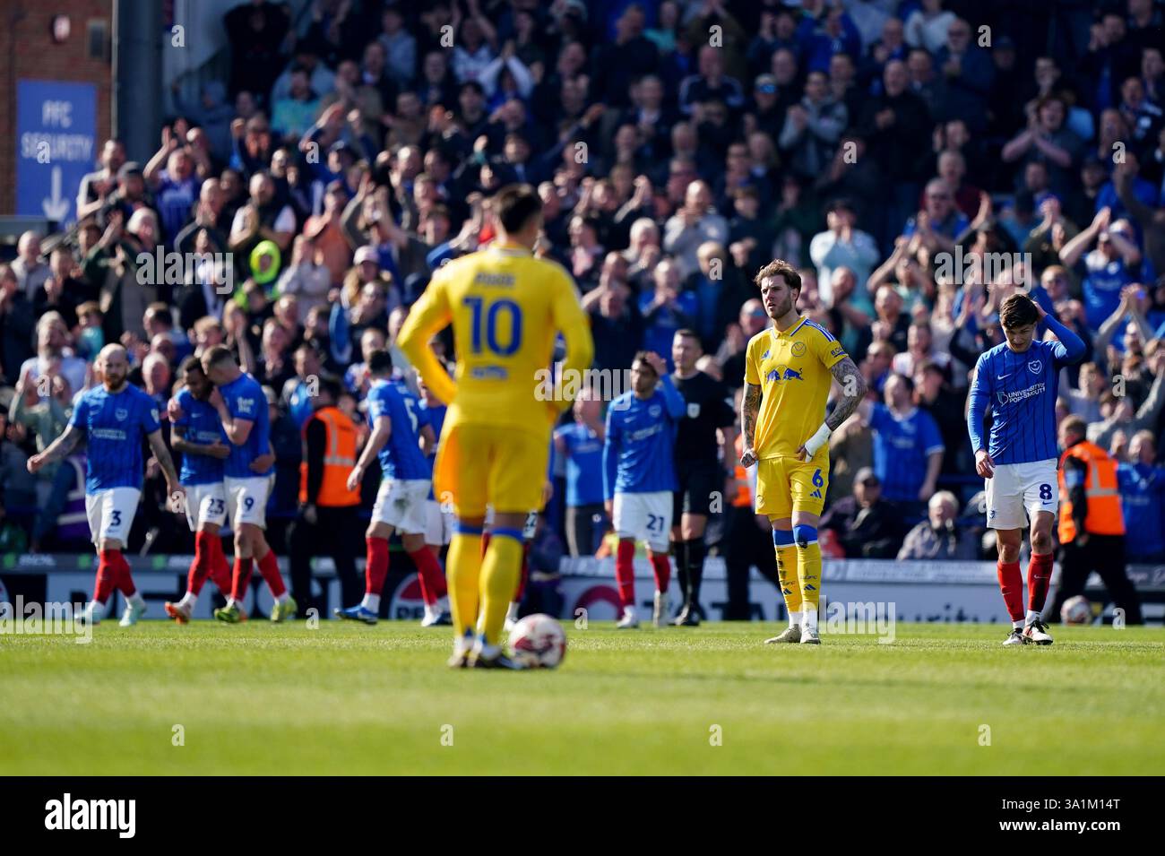 Portsmouth's Colby Bishop celebrates scoring their side's first goal of ...