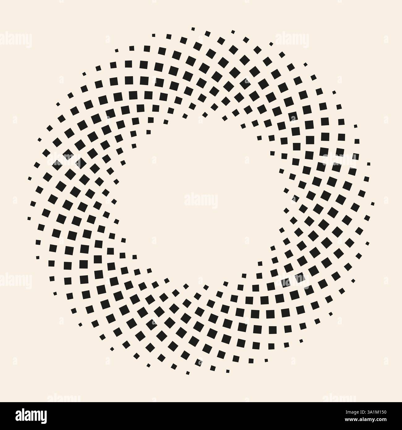 Black grey dotted simple rosette object on white background. Design ...