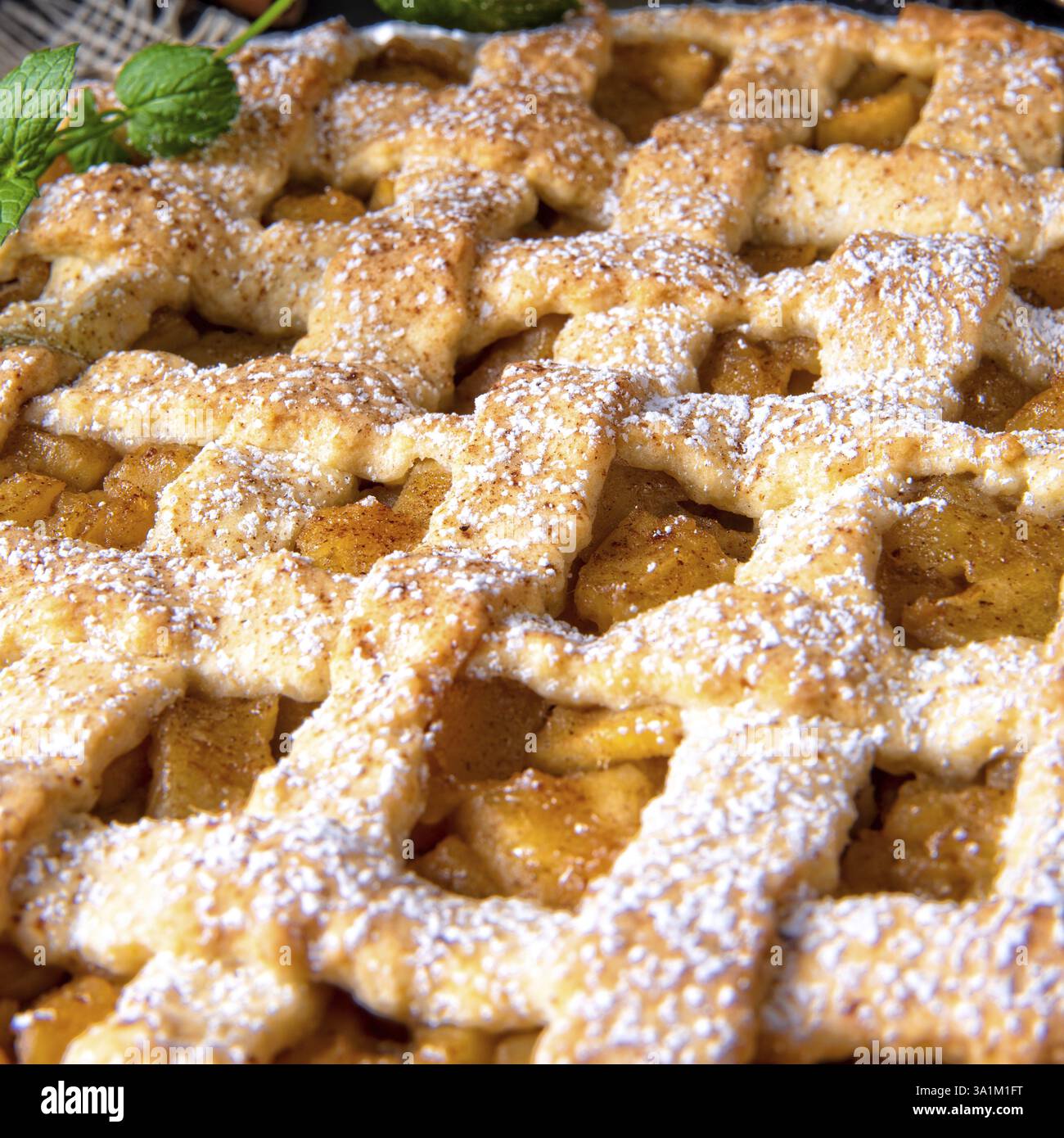 Tasty Apple pie with lattice upper crust Stock Photo - Alamy