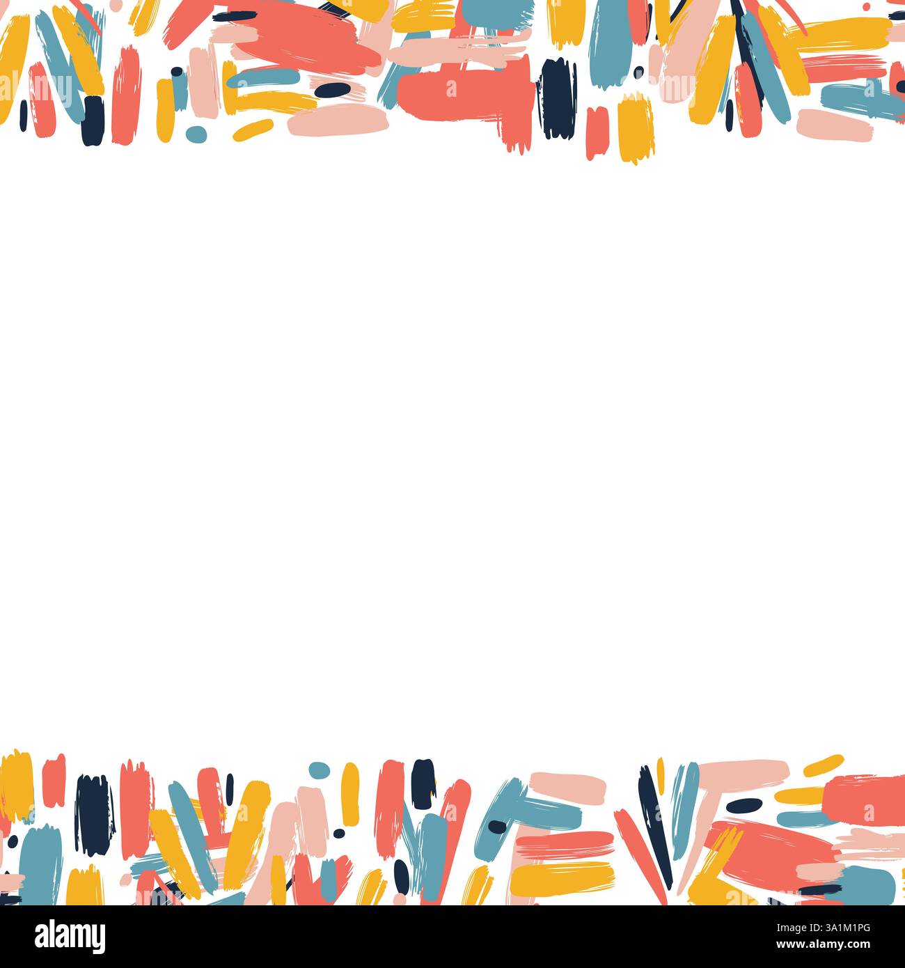 Colorful brushstrokes are creating a vibrant and playful border on a ...