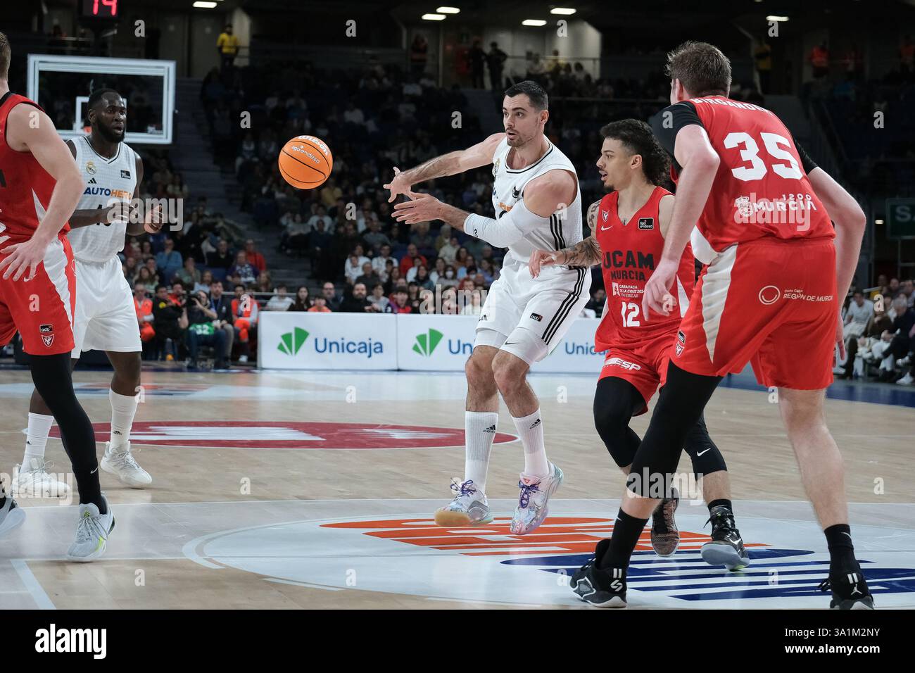 Madrid, Spain. 09th Mar, 2025. Alberto Abalde of Real Madrid in action during Liga Endesa match ...