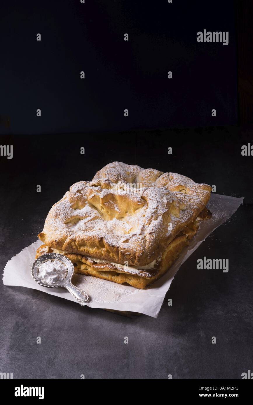 Karpatka is a traditional Polish cream pie filled with russel cream or ...