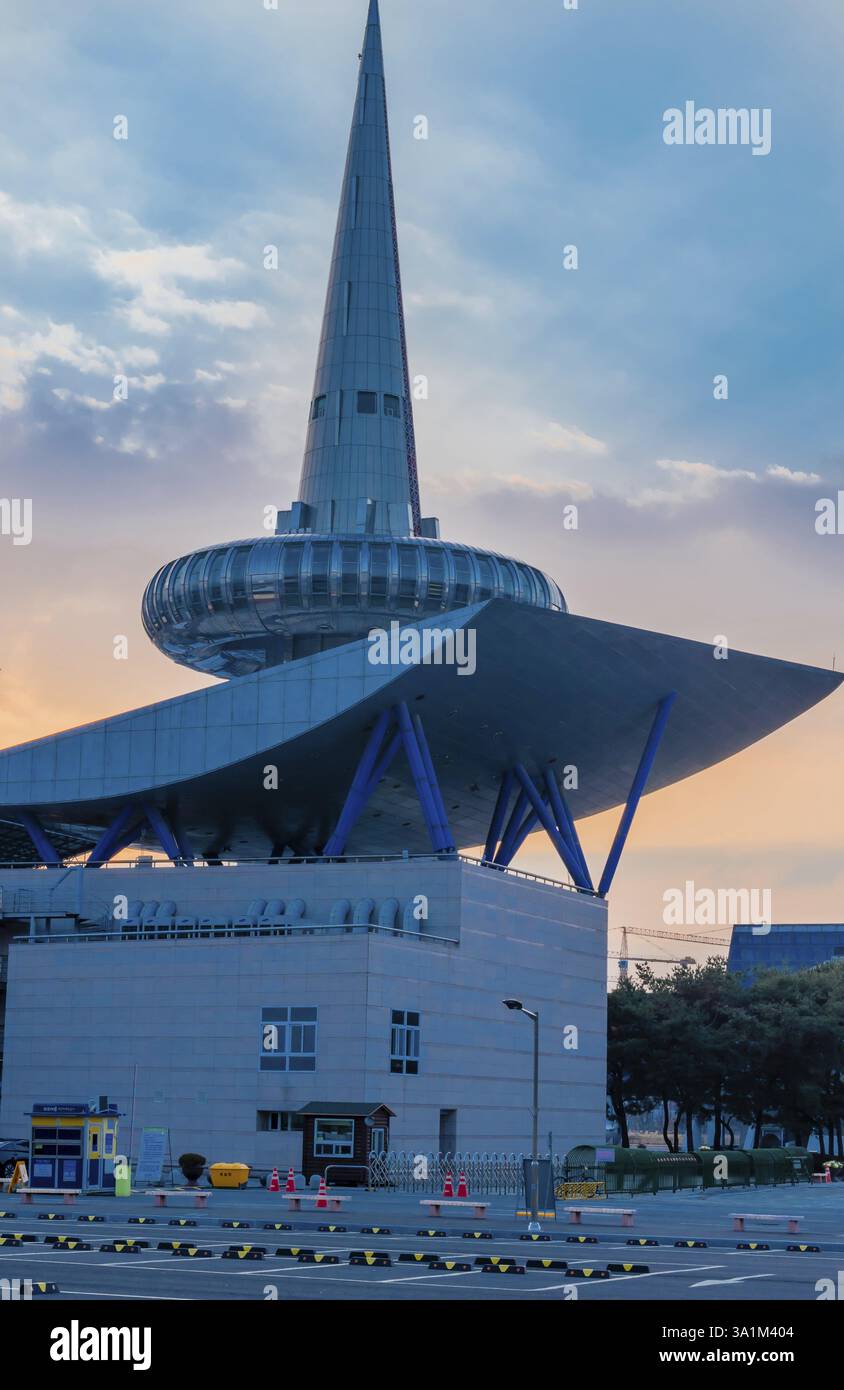 Daejeon, South Korea, December 23, 2019: Space needle at Expo Park ...
