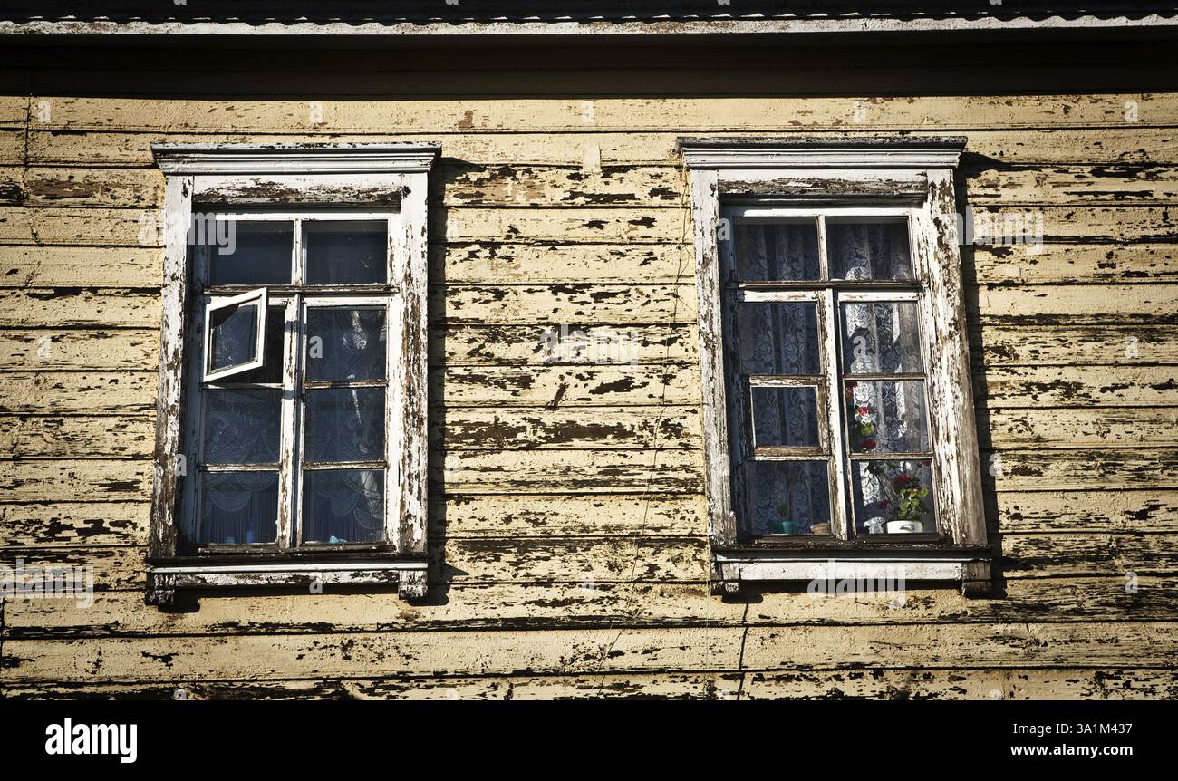Old wall with windows Stock Photo - Alamy