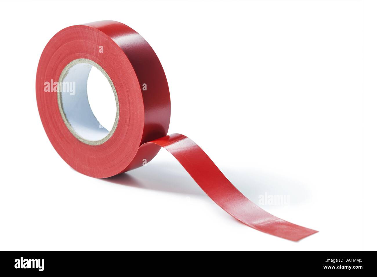 Red roll of insulation tape isolated Stock Photo - Alamy