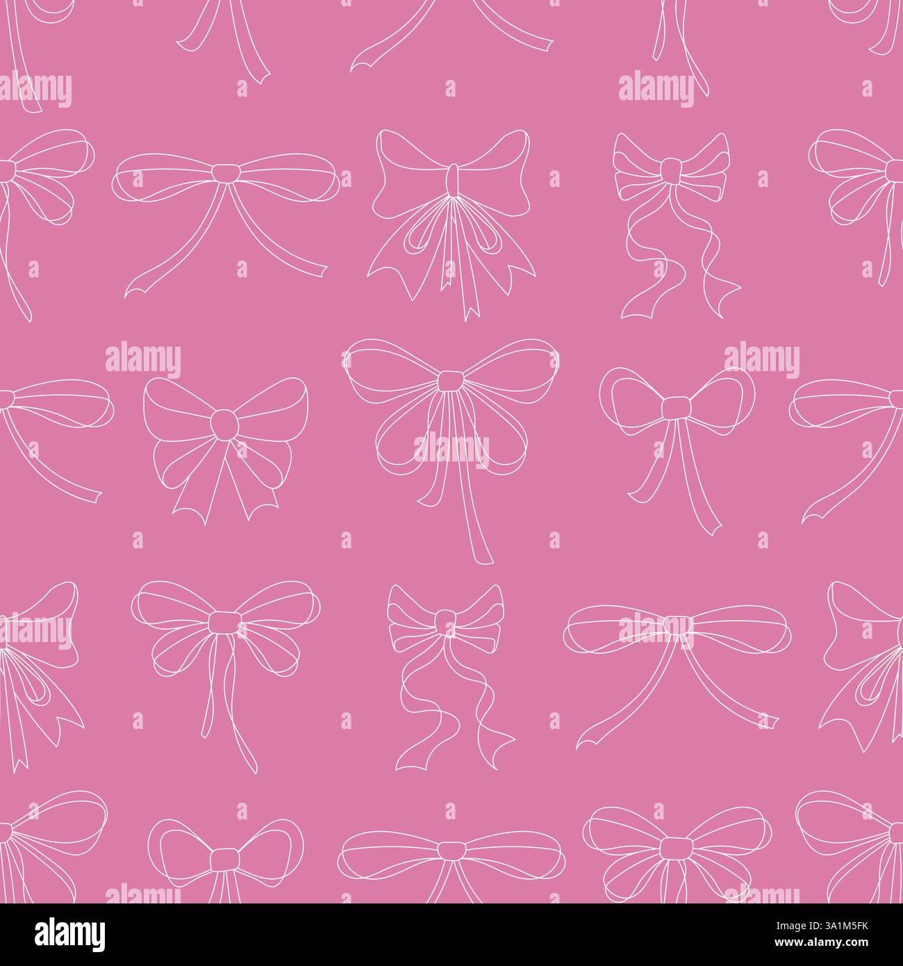 Seamless pattern with ribbon bows. Ballet, coquette core print. Hand ...