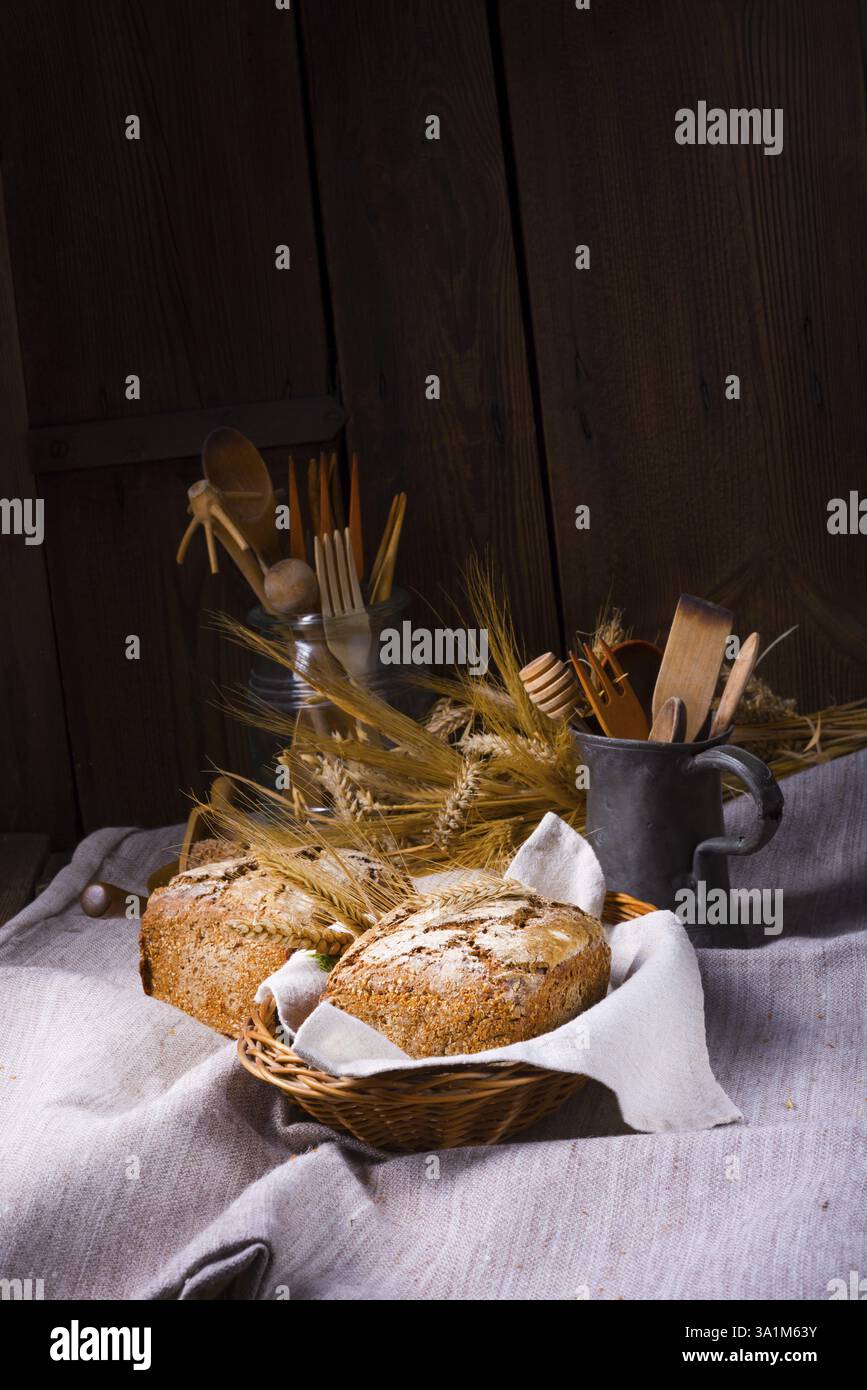 A delicious homemade wholemeal rye bread from sourdough Stock Photo - Alamy