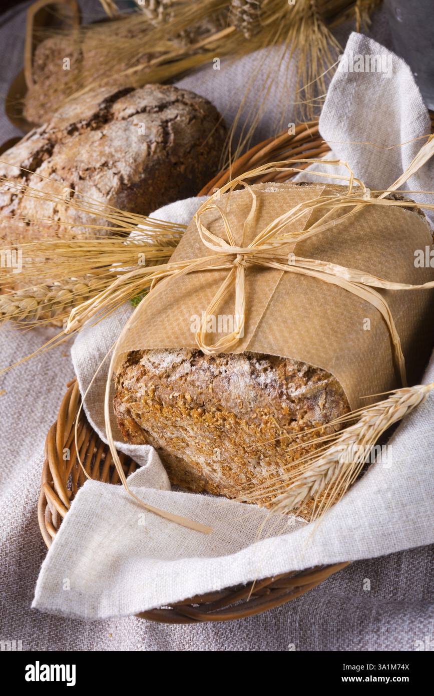 A delicious homemade wholemeal rye bread from sourdough Stock Photo - Alamy