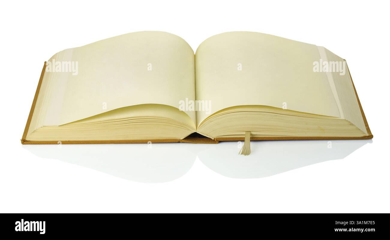 Opened old book Stock Photo - Alamy