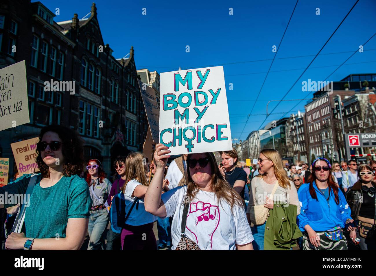 Amsterdam, Netherlands. 08th Mar, 2025. A woman is seen holding a ...