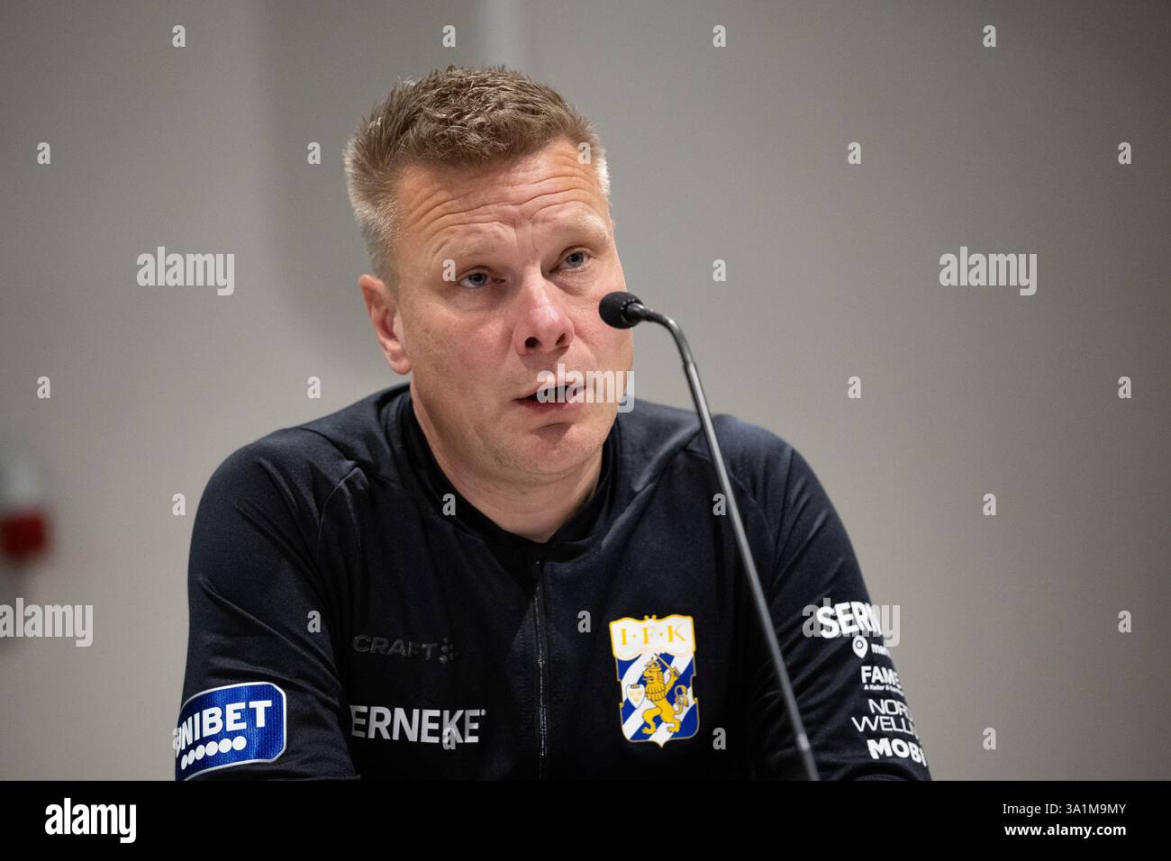 250309 IFK Göteborgs tränare Stefan Billborn på presskonferensen efter kvartsfinalen i Svenska ...