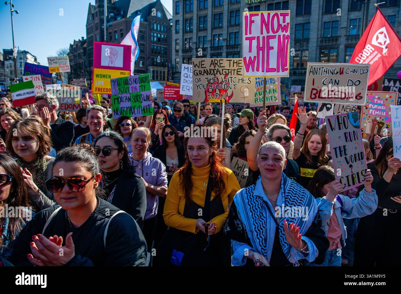 Amsterdam, Netherlands. 08th Mar, 2025. People are seen listening to ...