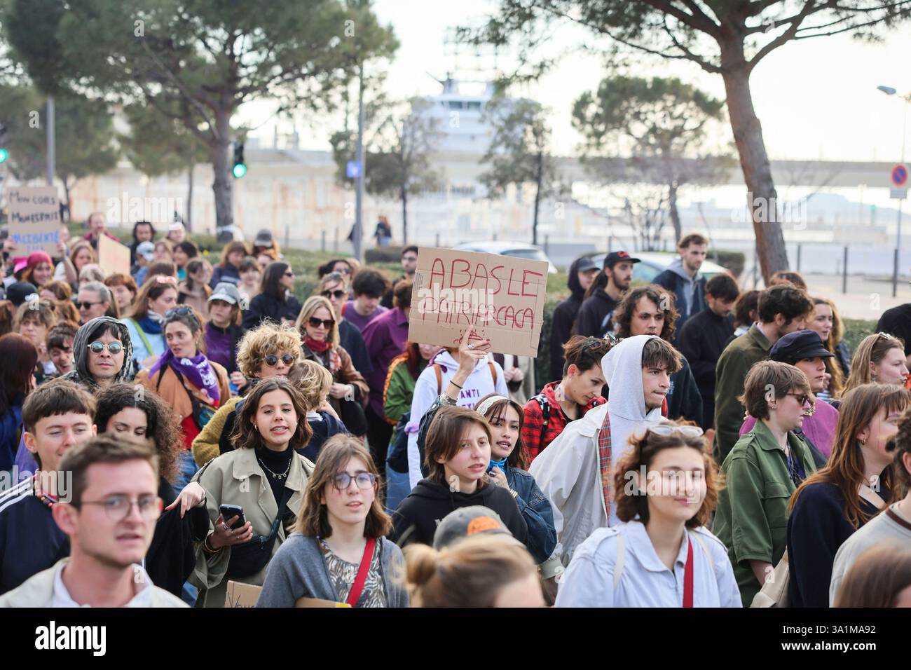 The signs held by the protesters display messages of support for the ...