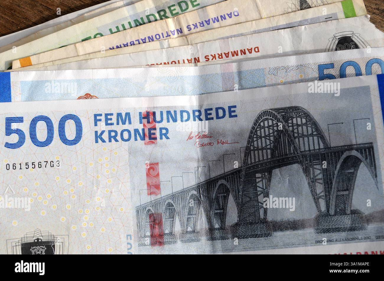 Copenhagen/ Denmark/09 march 2025/Danish kroner notes or bills and ...