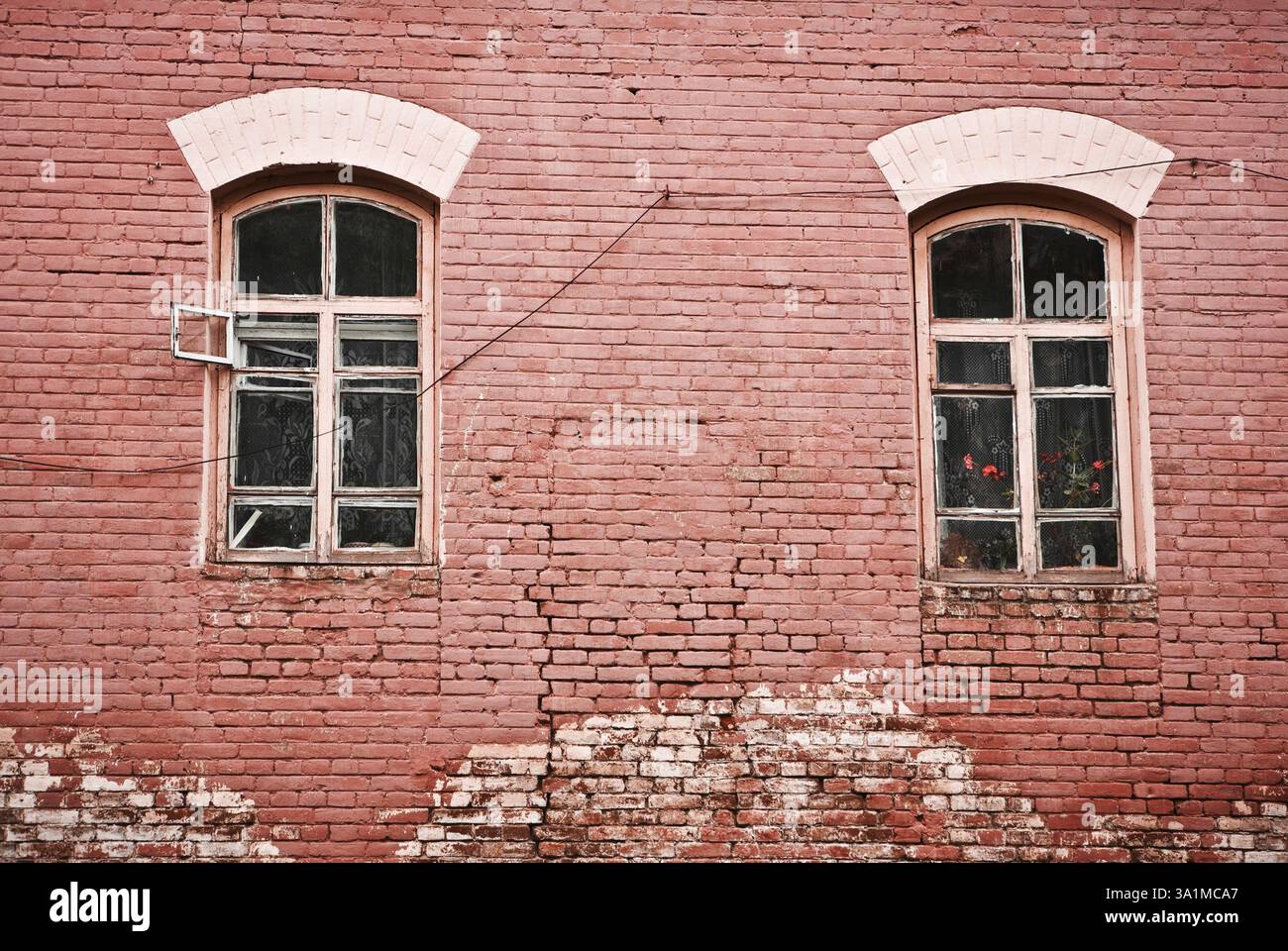 Old wall with windows Stock Photo - Alamy