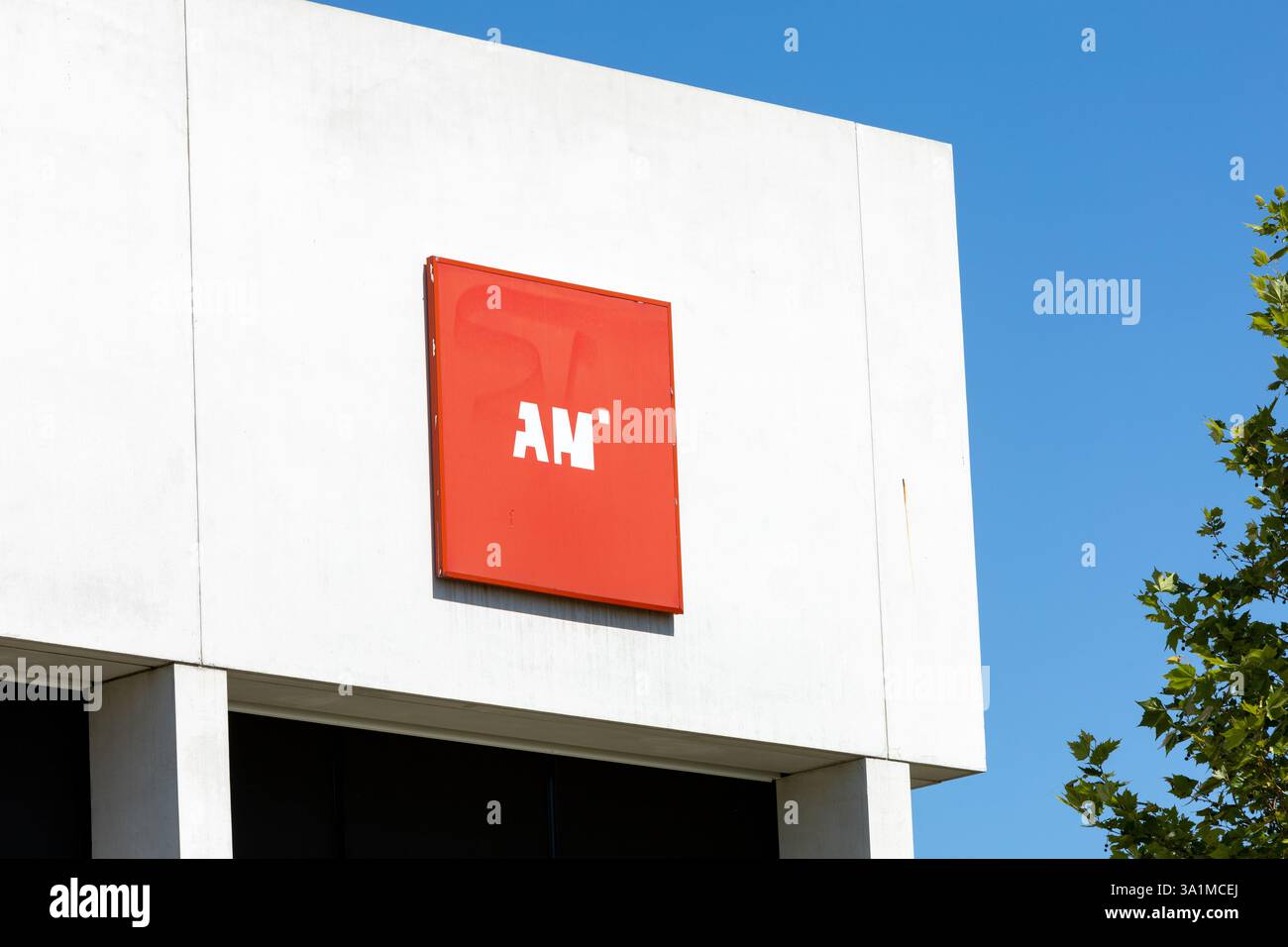 AM logo sign. AM is an area developer, with social challenges at the ...