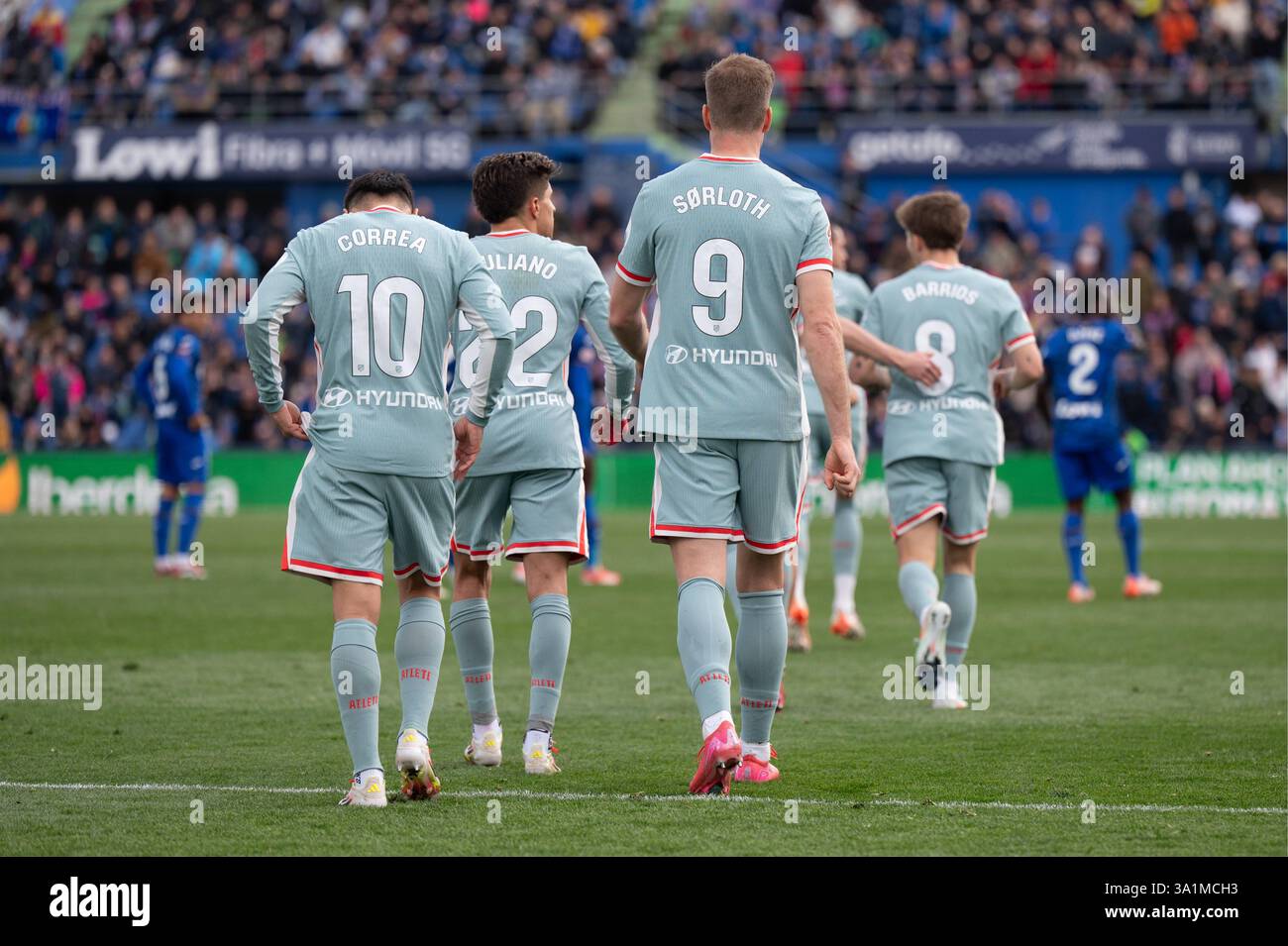 Spanish La Liga EA Sports soccer match Getafe vs Atletico de Madrid at ...