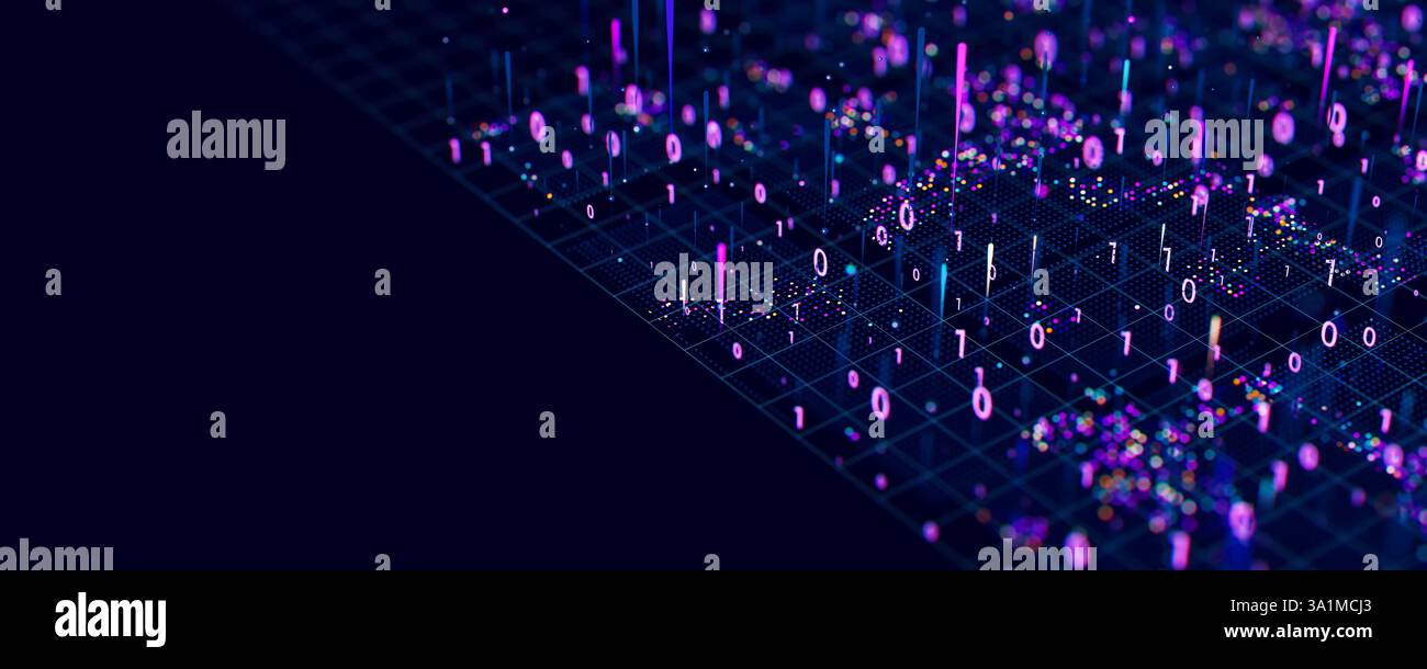 Macro of quantum computing technology. Digital patterns of big data ...