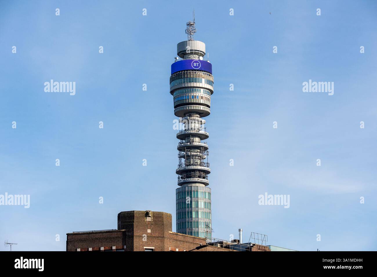 The structure of the BT Tower stands out from distance as it is still ...