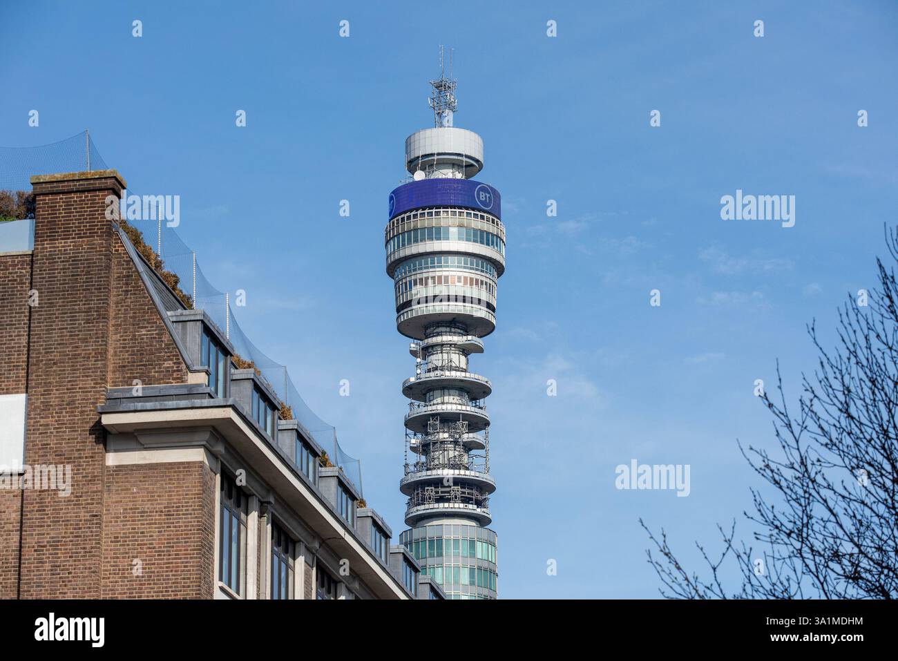 The structure of the BT Tower stands out from distance as it is still ...