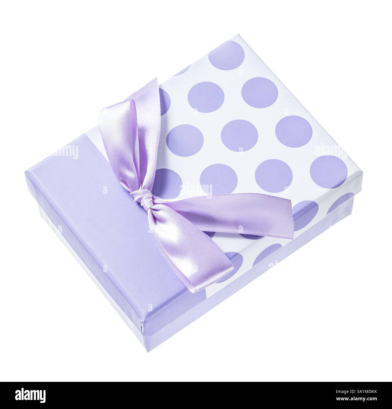 Purple wrapped present box isolated on white Stock Photo - Alamy