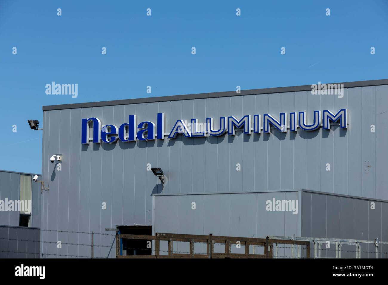 Nedal Aluminium sign logo Stock Photo - Alamy