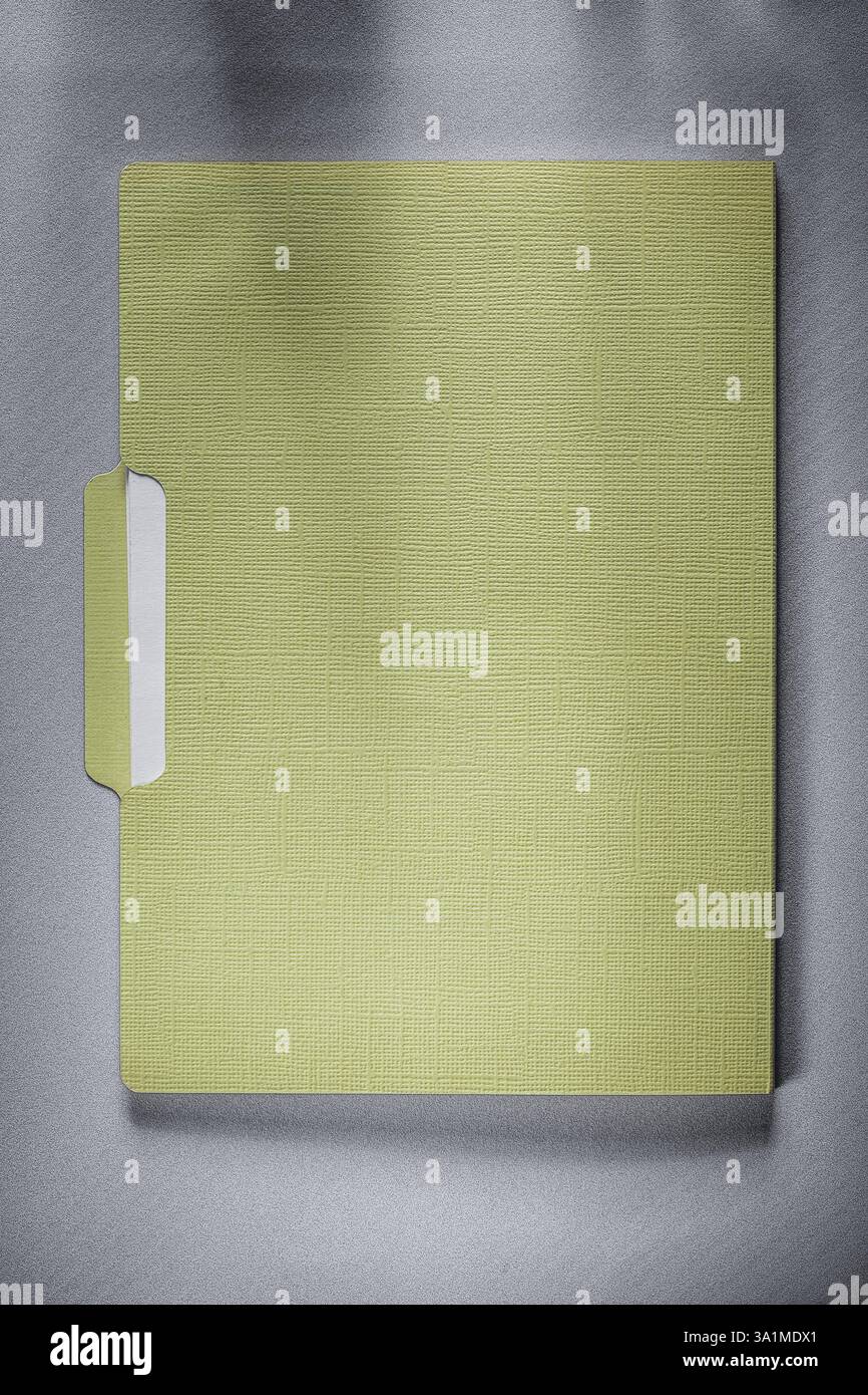 Office folder with paper sheets on grey background Stock Photo - Alamy