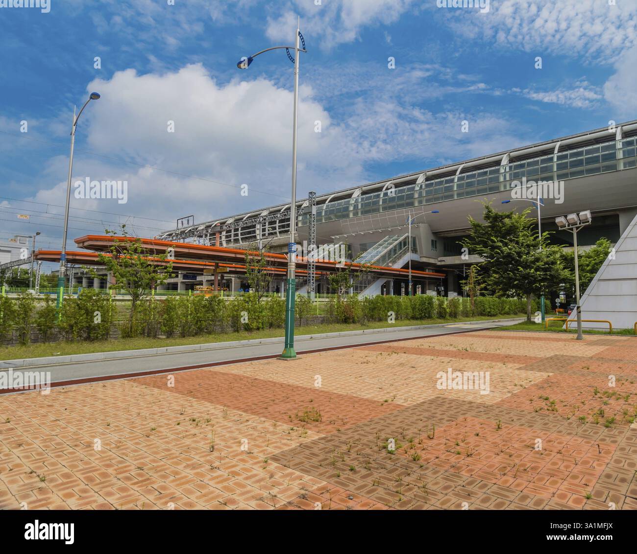 Osong, South Korea, July 23, 2019: Train platforms at Osong railway ...