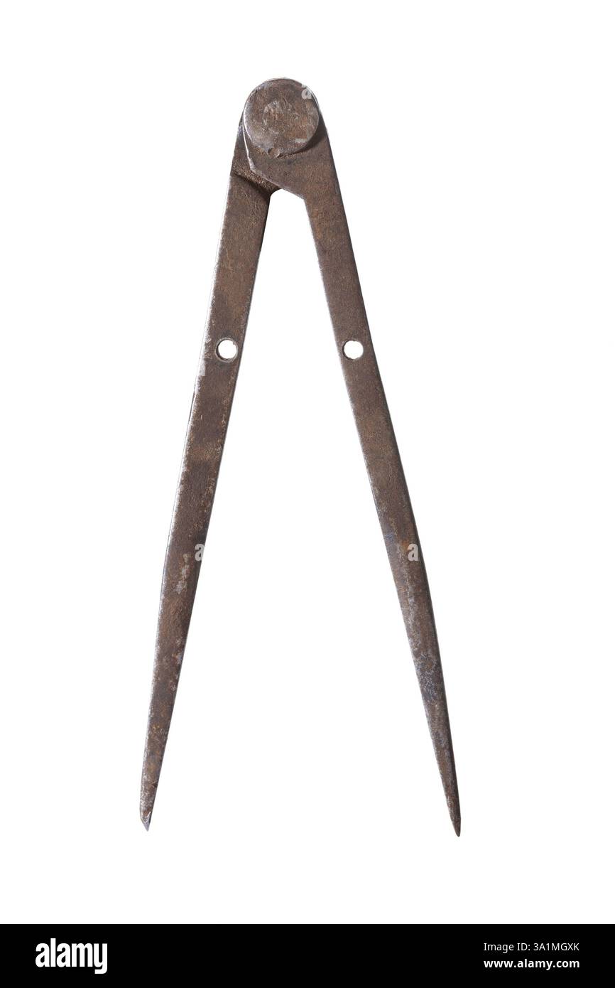 Old Geometry Compas isolated Stock Photo - Alamy