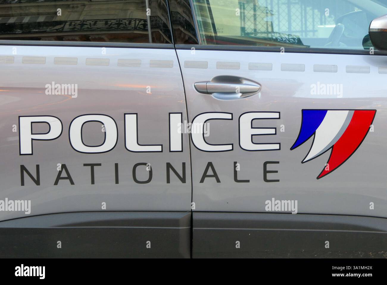 Paris France, March 6, 2025. National police car in the capital for ...