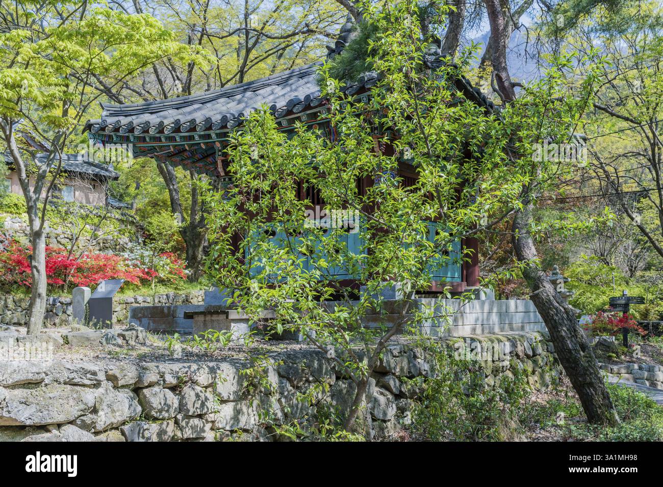 Daejeon, South Korea, April 29, 2020: Small oriental building with ...