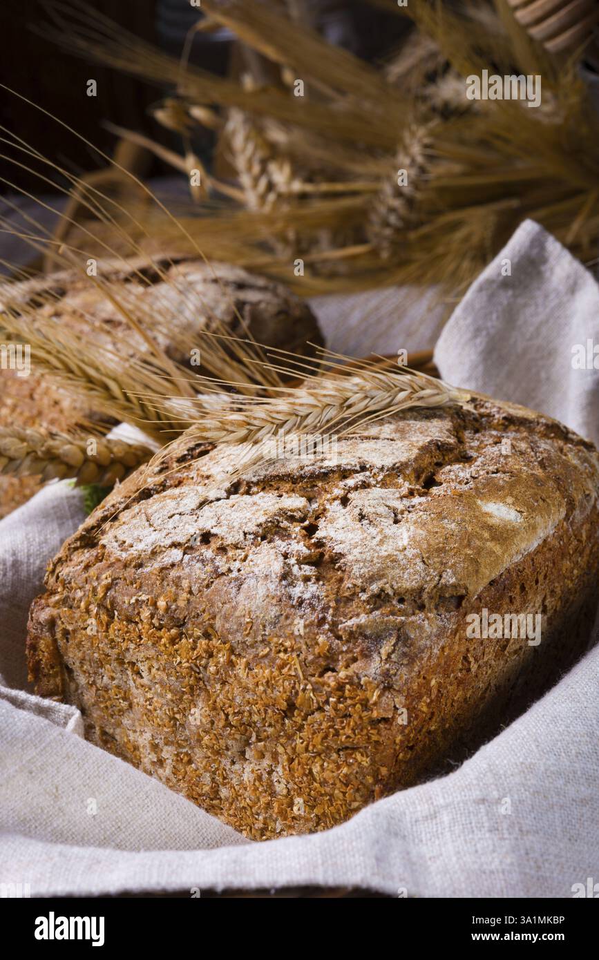 A delicious homemade wholemeal rye bread from sourdough Stock Photo - Alamy