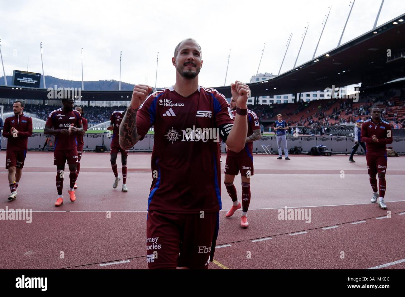 Zurich, Switzerland, March 9th 2025: Steve Rouiller (4 Servette FC ...