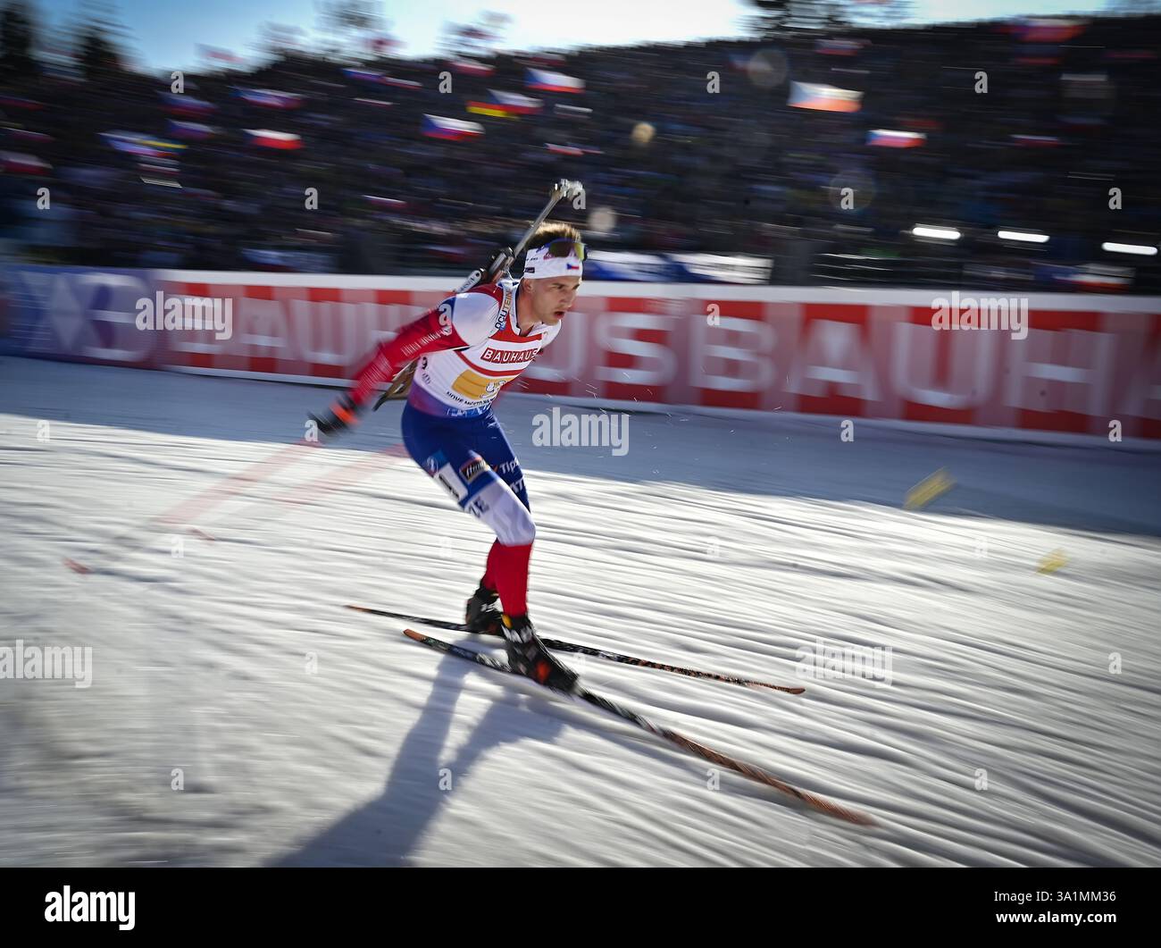 Jonas Marecek from Czechia competes in men's relay race (4 x 7,5 km ...