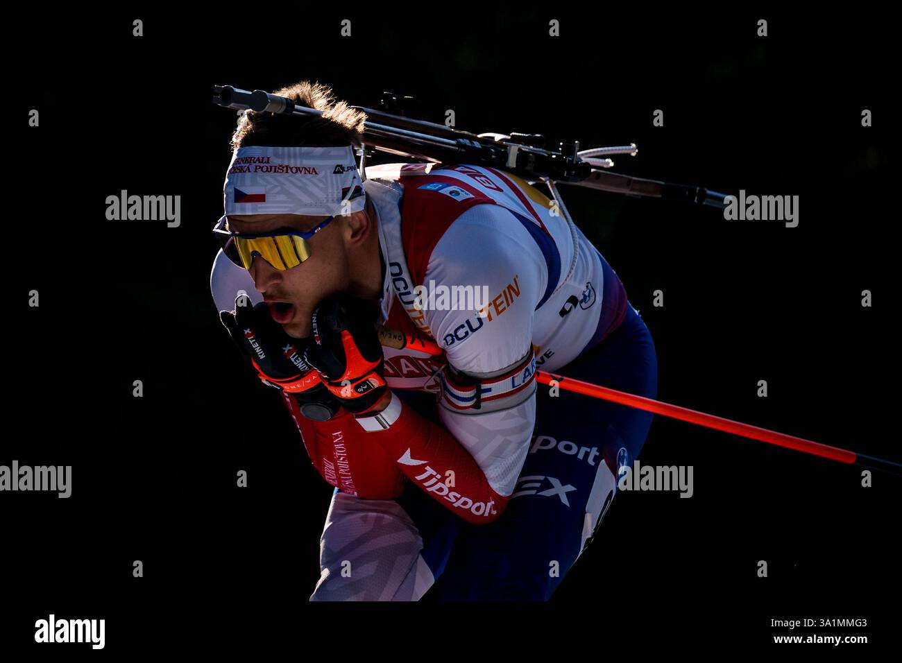 Jonas Marecek from Czechia competes in men's relay race (4 x 7,5 km ...