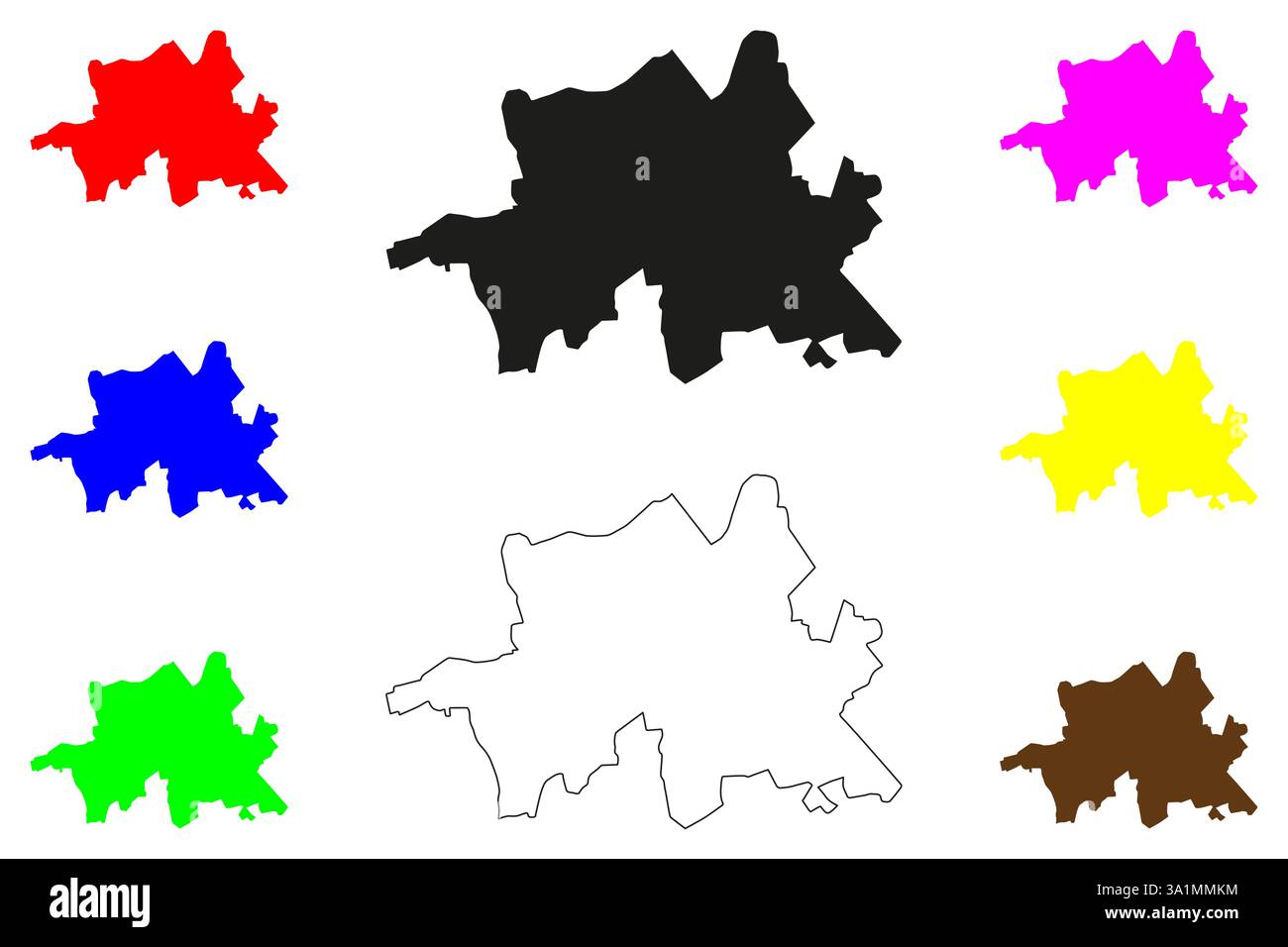 Anand city (Republic of India, State of Gujarat) map vector ...
