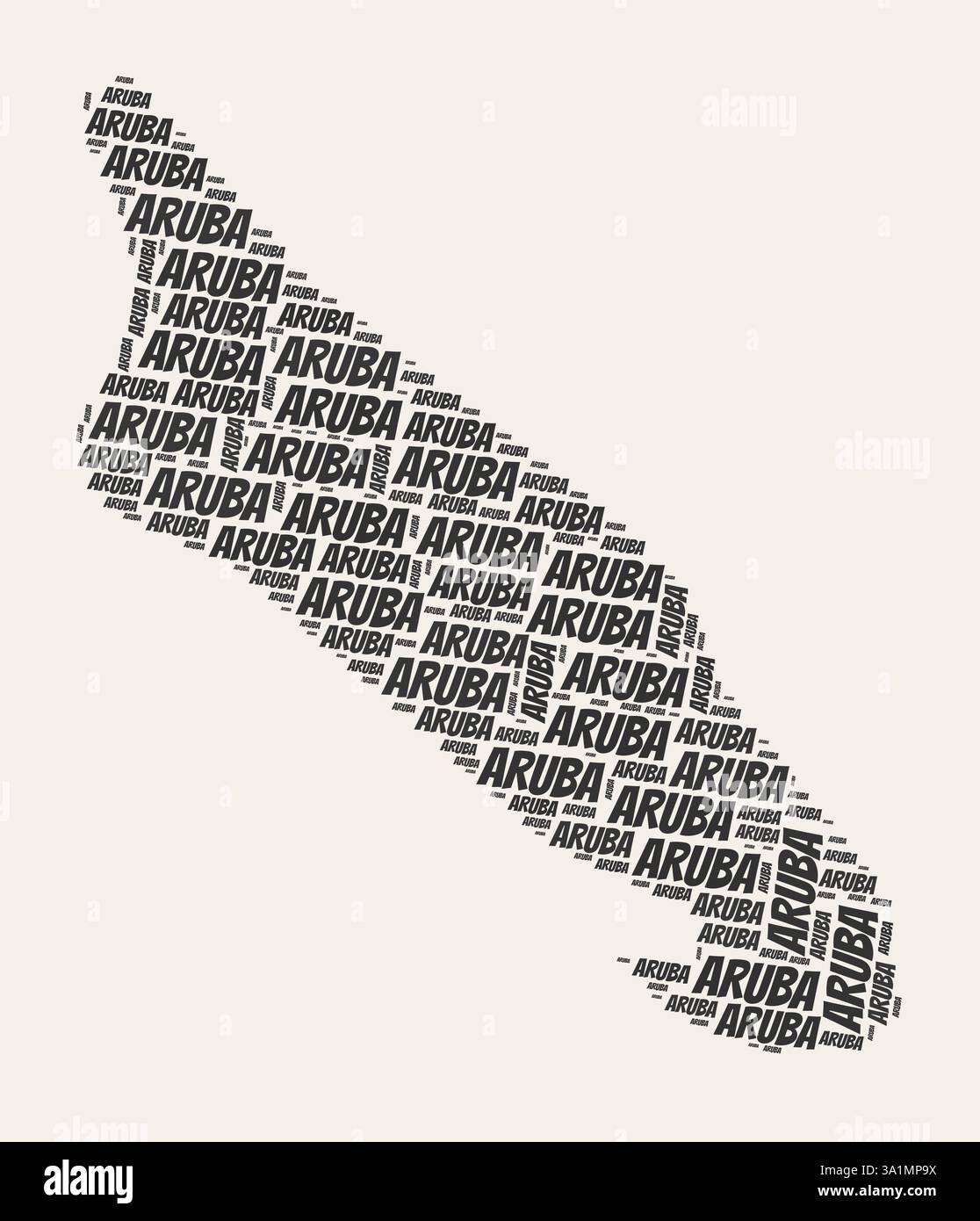 Aruba Word Cloud. Country with regions division. Aruba typographic text ...