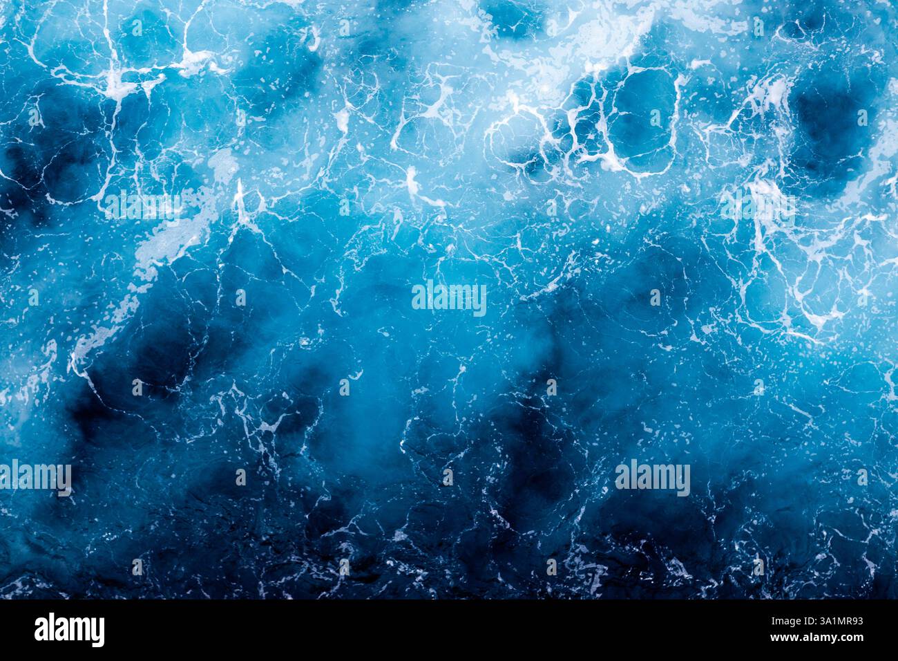 Sea surface texture. Aerial view of stunning water with foam. Can be ...
