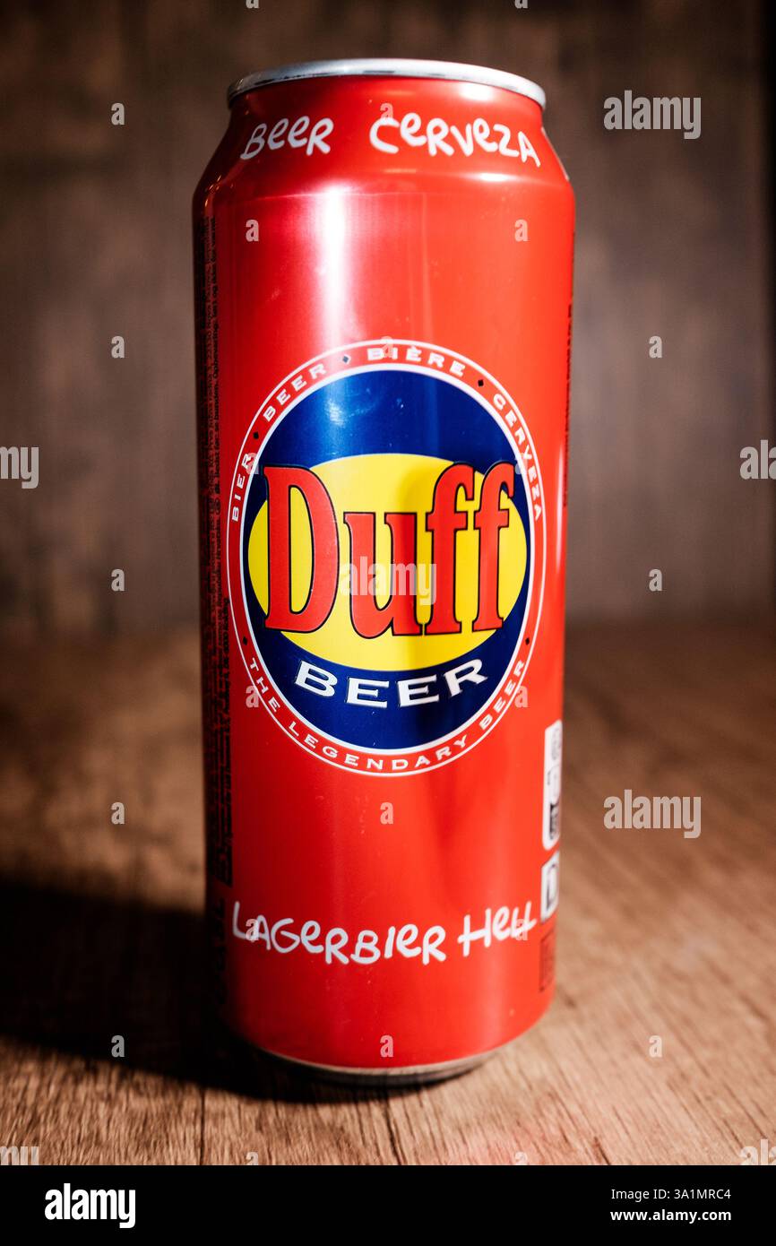 Newcastle upon Tyne UK: 15 02 2025: A German beer with the Duff Beer ...